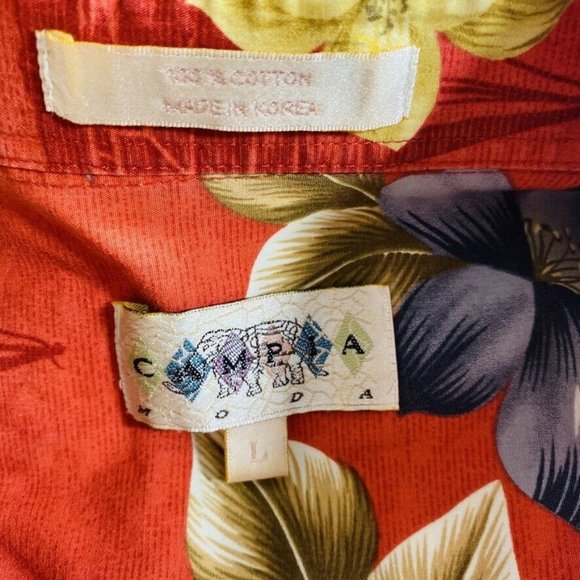 campia moda | Shirts | Campia Moda Aloha Hawaiian Shirt Large Orange ...